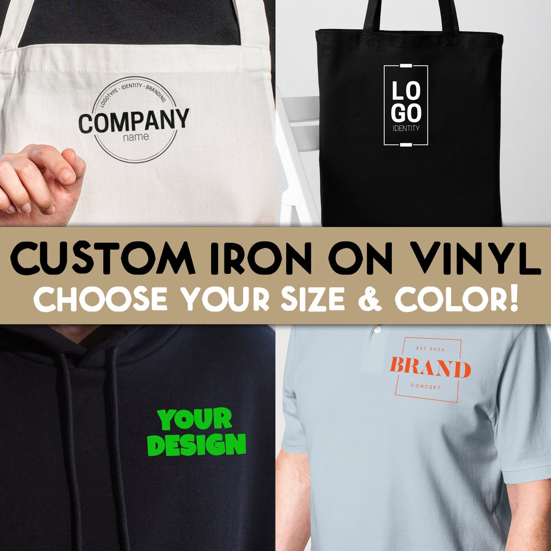 Custom Iron on Vinyl, Your Logo Iron on Heat Transfer Vinyl Decal, Pick ...