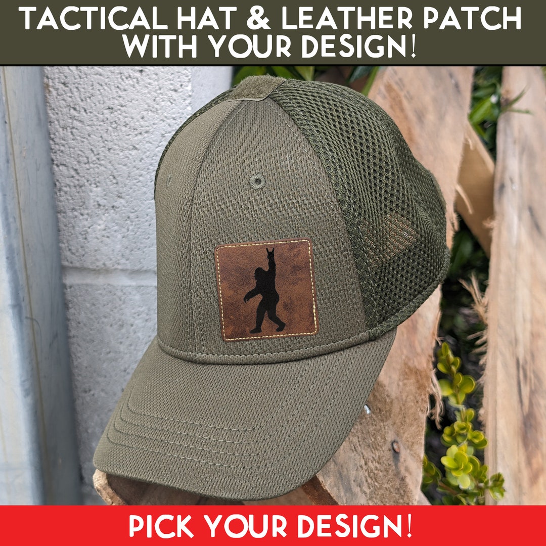 Custom Leather Patch Hat, Personalized Custom Hat, Fitted Ball Cap ...