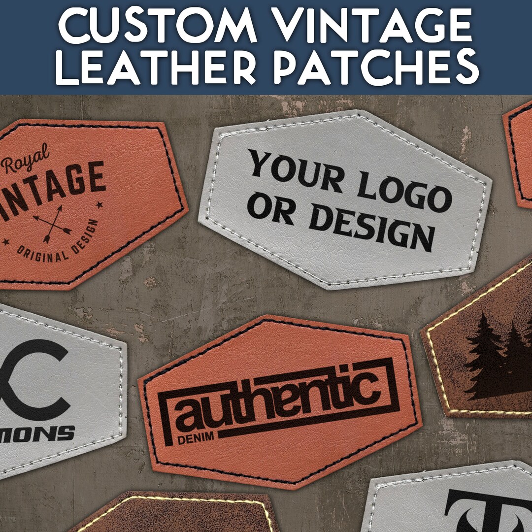 Vintage Custom Logo Leather Patch Personalized Custom Design, Patches ...