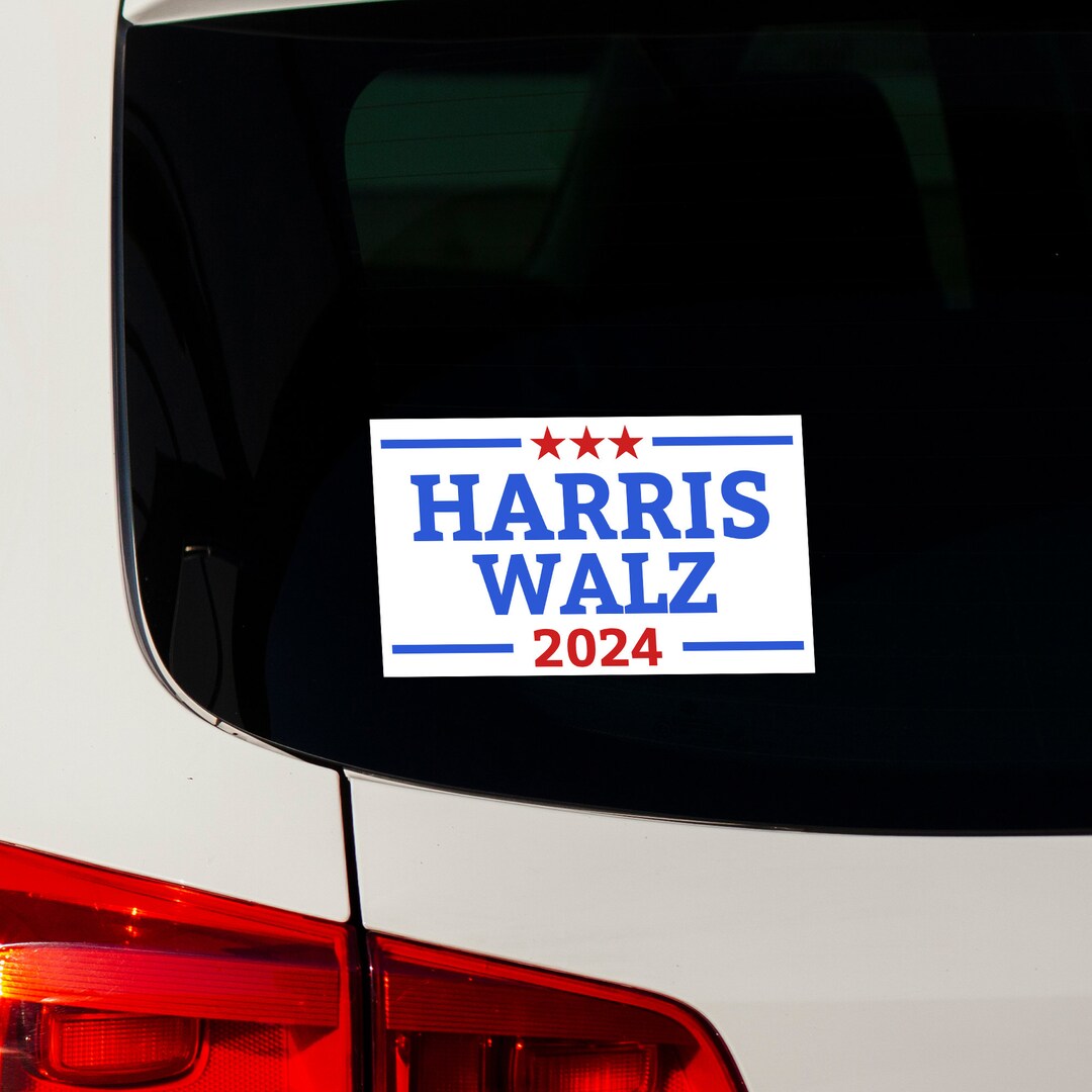 Harris Walz 2024 Bumper Sticker, Democrat Political Waterproof Sticker ...