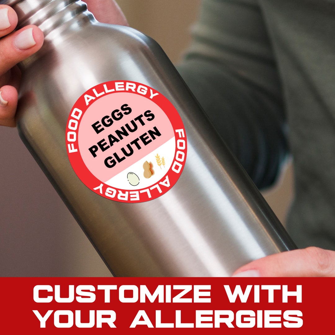 Food Allergy Labels, Pack of 10 Labels for Allergies, Allergen Stickers ...