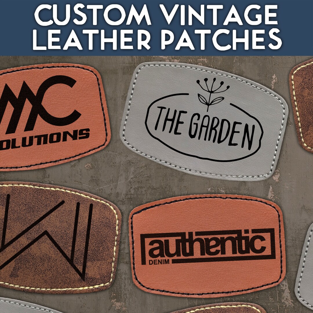 Vintage Leather Patch Logo Personalized Custom Design, Patches for ...