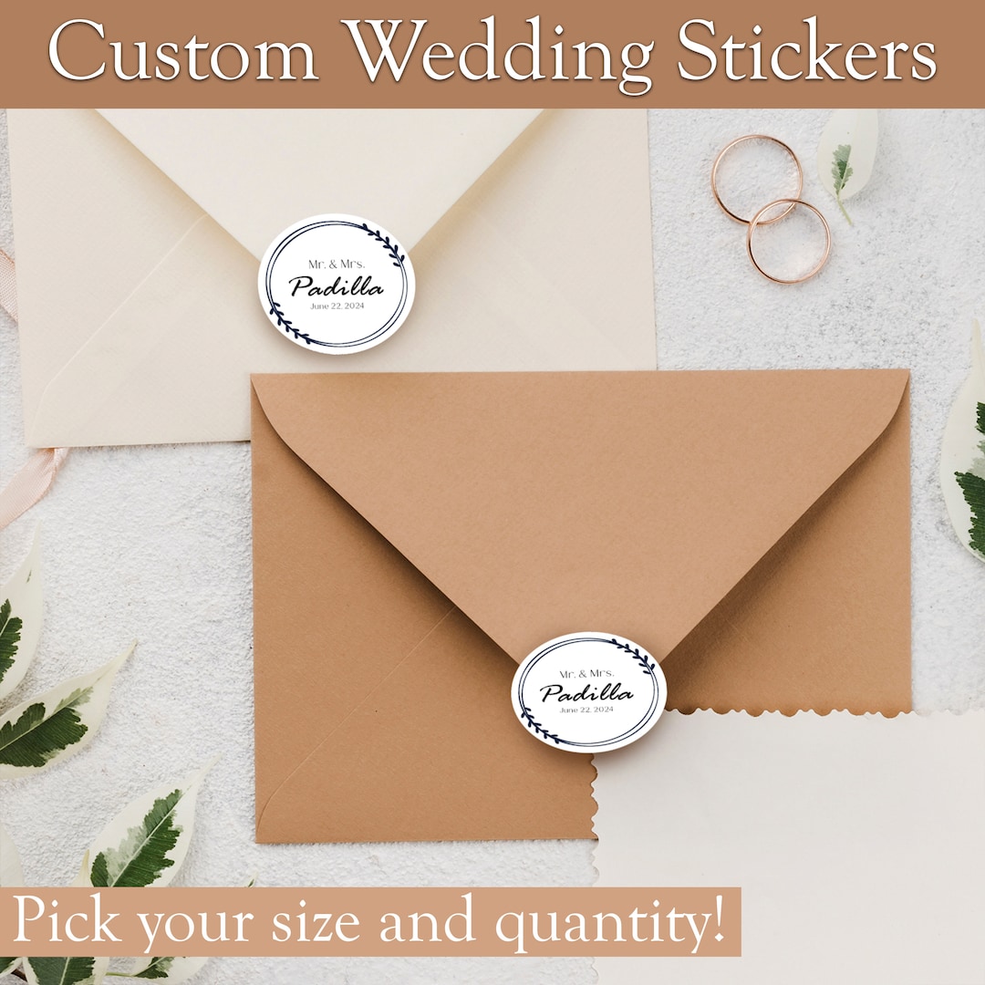 Personalized Wedding Stickers, Wedding Invitation Sticker, Custom ...