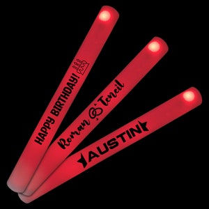 LED Party Foam Glow Sticks 50 Pack Red 16 Inch Light Batons With 3 ...