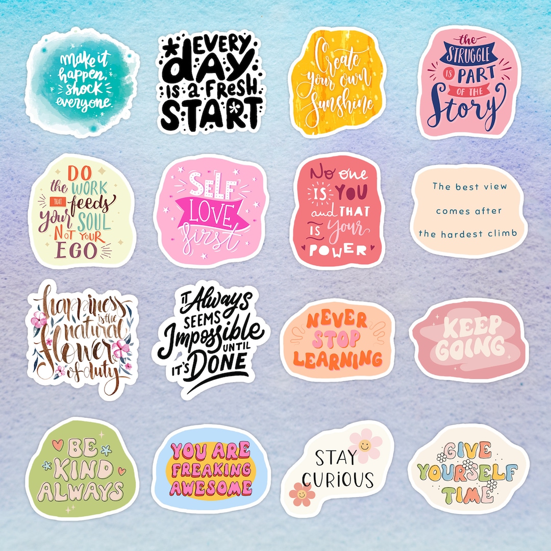 Self Love Sticker Set, Self Care Sticker Pack, Motivational Decals for ...
