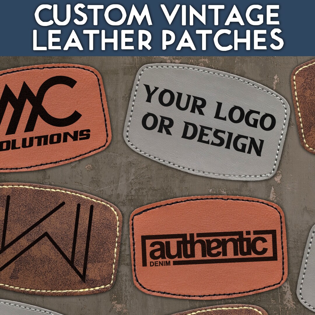 Vintage Leather Patch Logo Personalized Custom Design, Patches for ...
