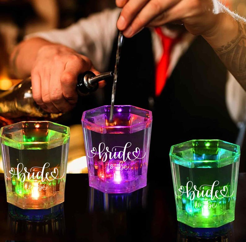 36 LED Bachelorette Party Shot Glasses, Multicolor Light up Glow Cup ...