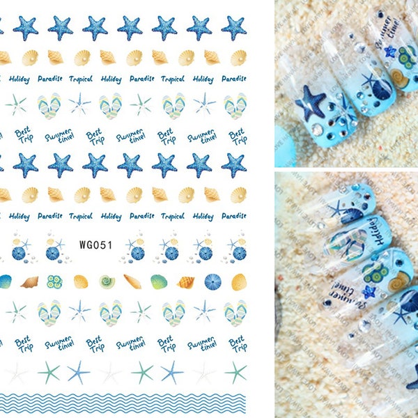 Beach Nail Stickers - Etsy