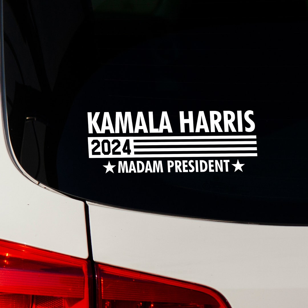 Kamala Harris 2024 Vinyl Sticker, USA Flag Democrat Political Sticker ...
