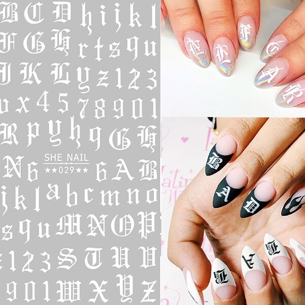 Letter Nail Decals - Etsy