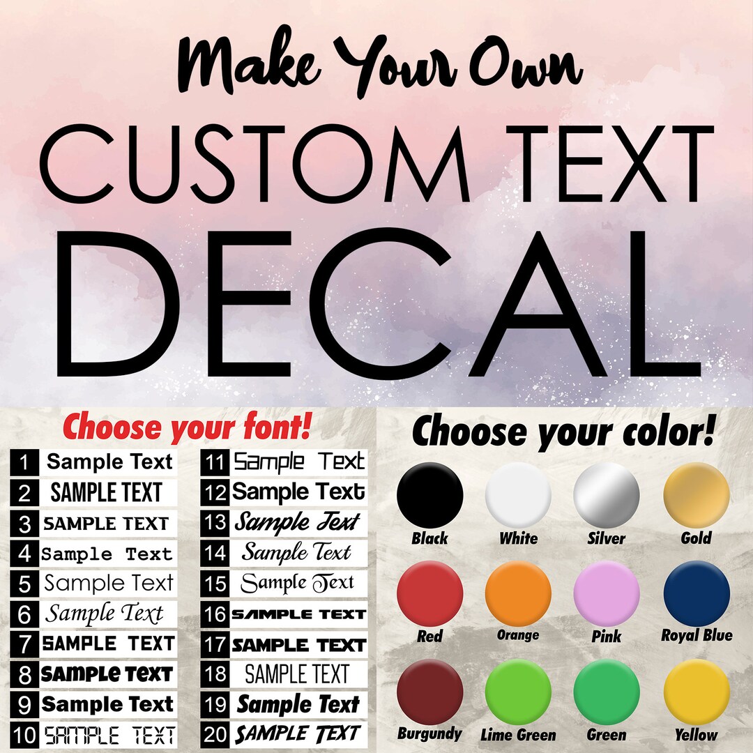 Make Your Own Text Vinyl Decal Custom Stickers for Car/laptop/water ...