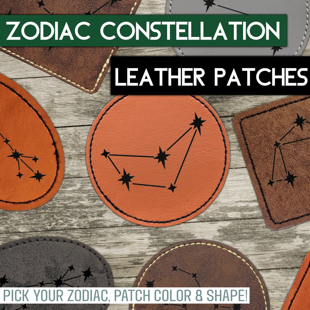 Astrology Constellation Stars Iron on Leather Patches Custom Design ...