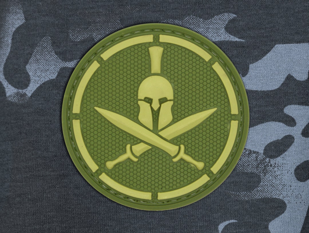 Spartan Swords Molon Labe 3D Morale Patch PVC Removable Emblem OD Green ...
