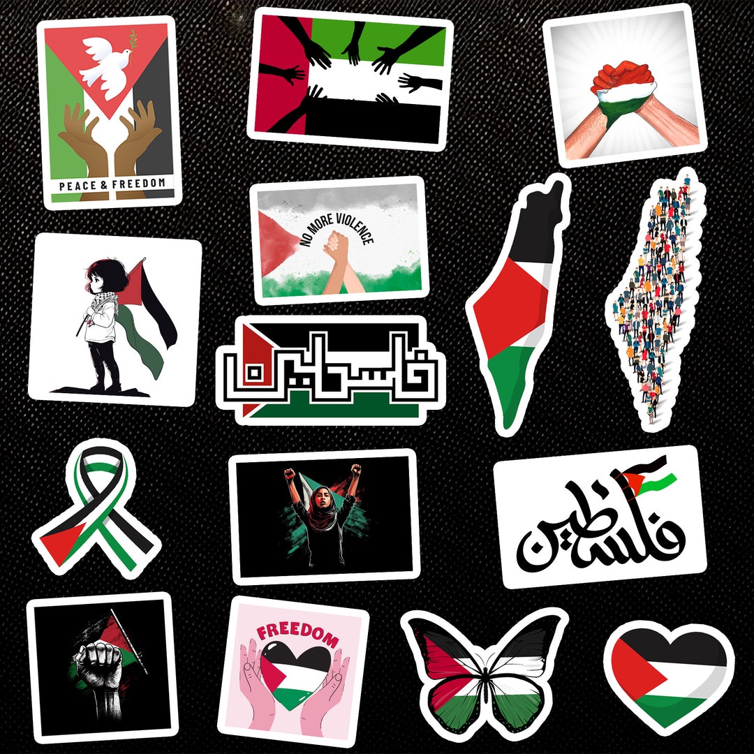 Palestine Support Free Palestine Waterproof Sticker Set Assorted Pack of 15 Stickers Sheet for ...