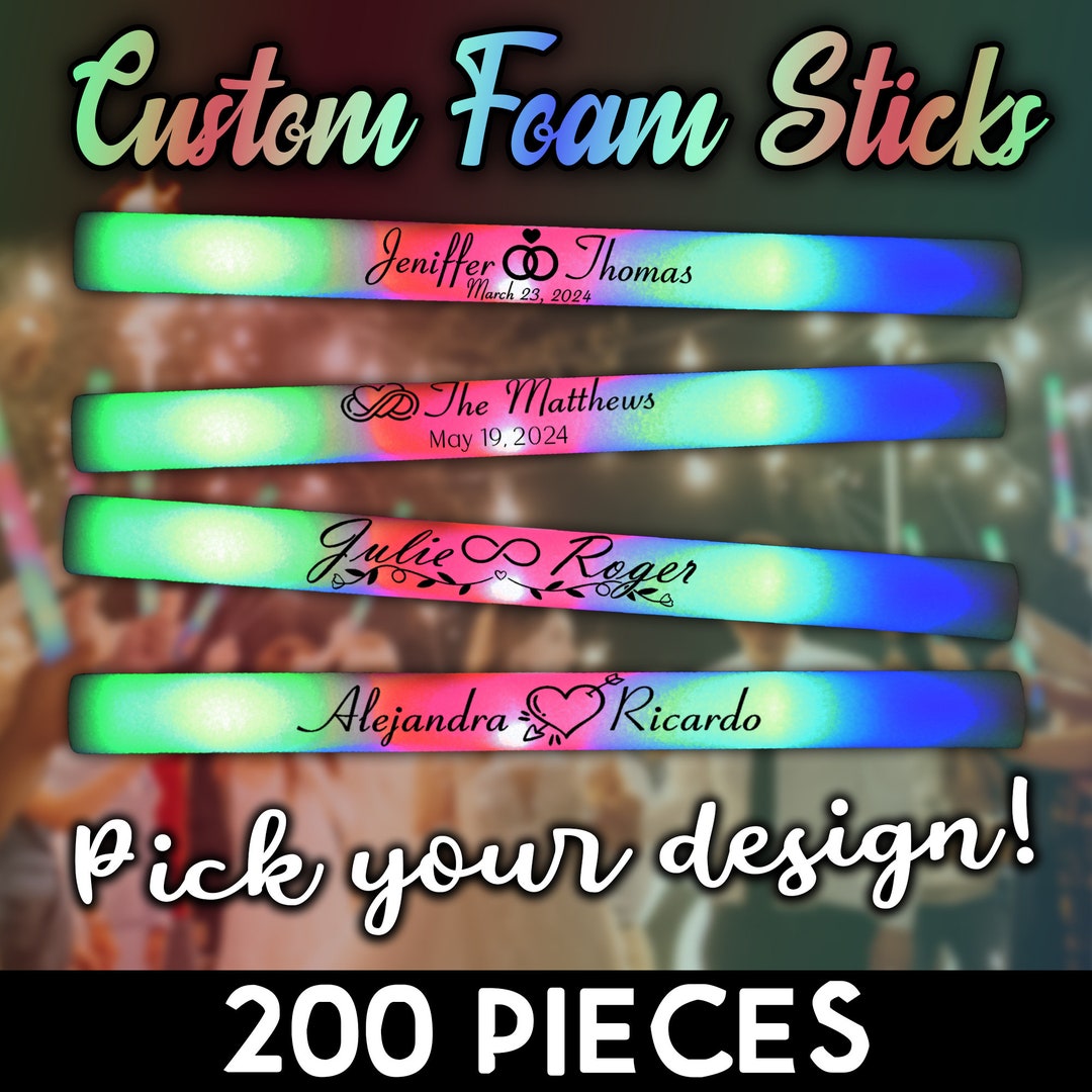 LED Party Foam Glow Sticks 200 Pack Multi-color 16 Inch Light Batons ...