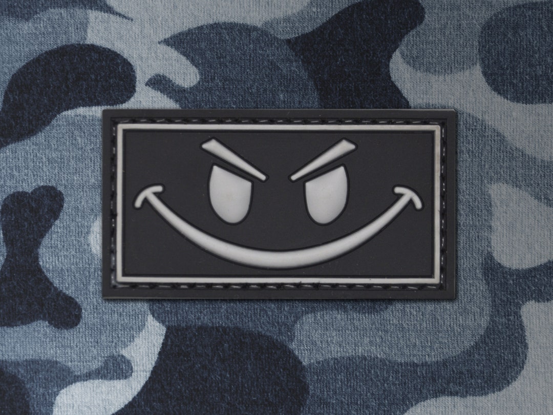 Evil Smiley Face PVC Tactical Patch Emblem Removable Patches - Etsy UK