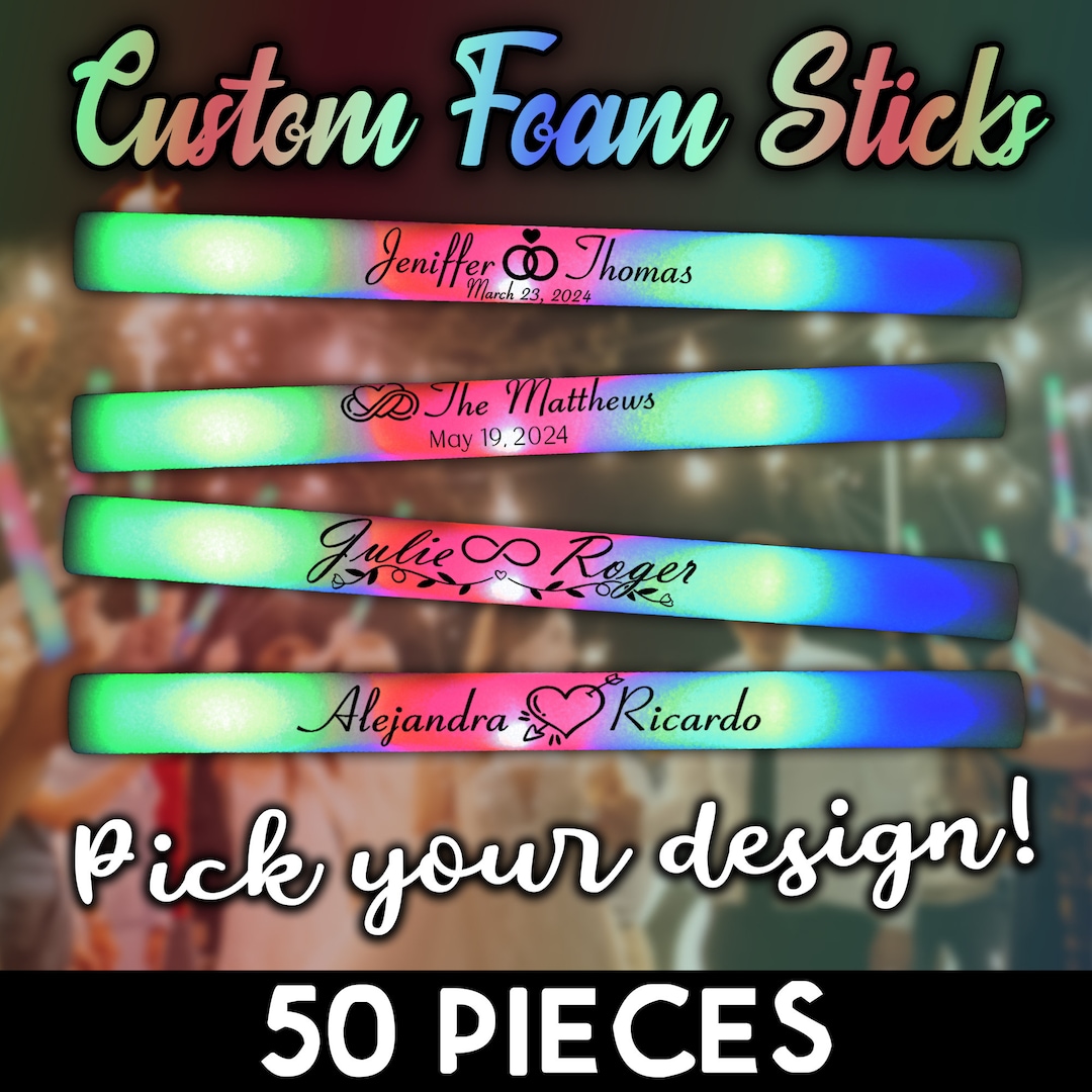 LED Party Foam Glow Sticks 50 Pack Multi-color 16 Inch Light Batons ...