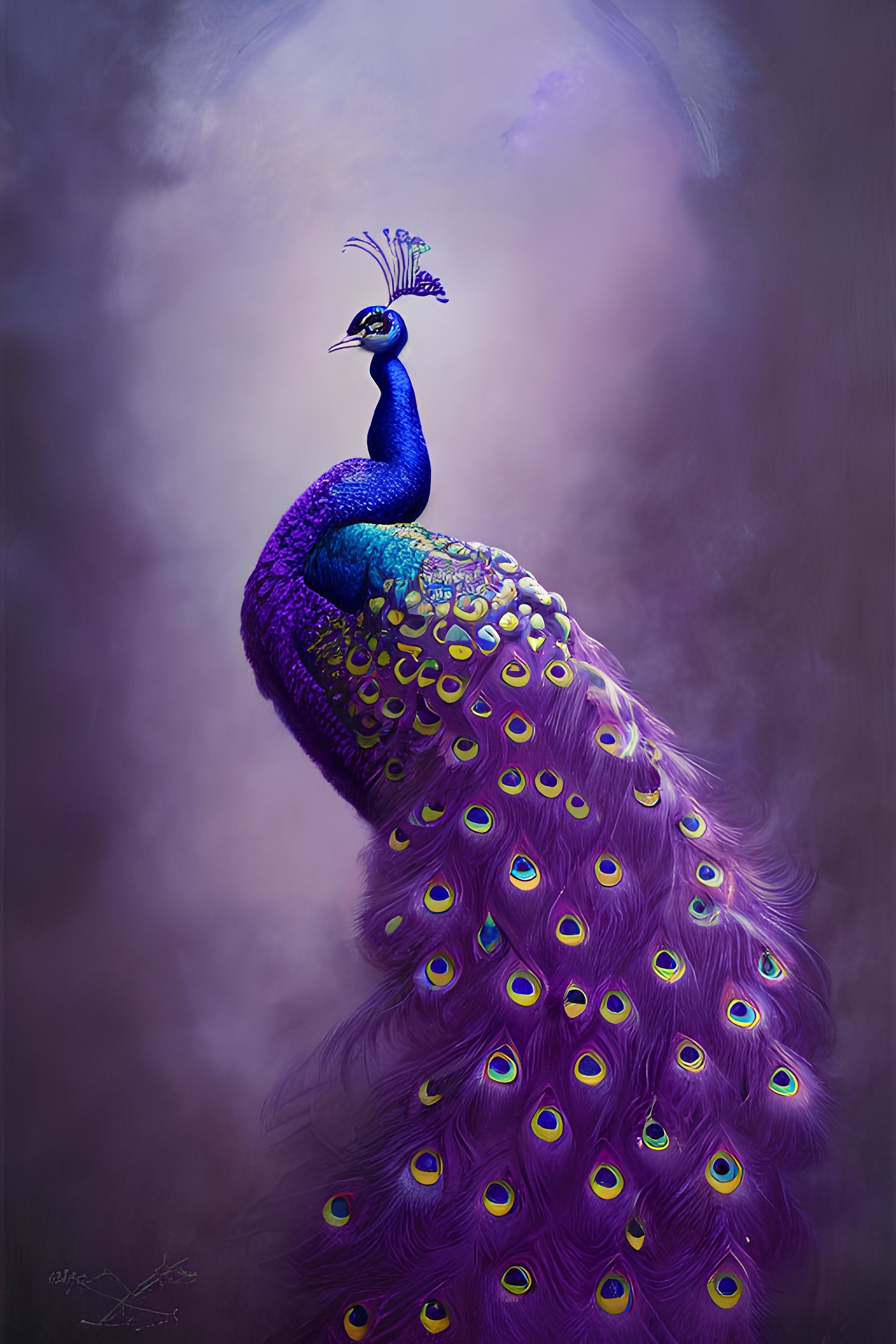Purple Peacock - Etsy