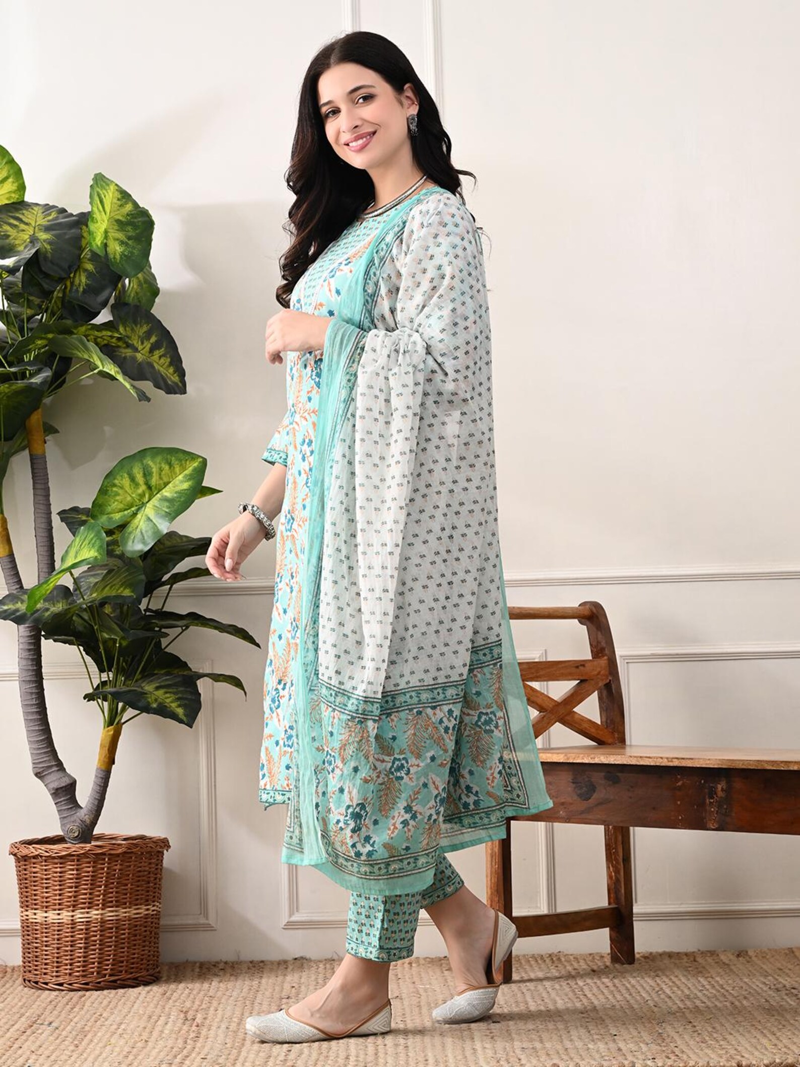 Hand Block Print Kurta Set: Indian Cotton Salwar Kameez With Dupatta - Etsy