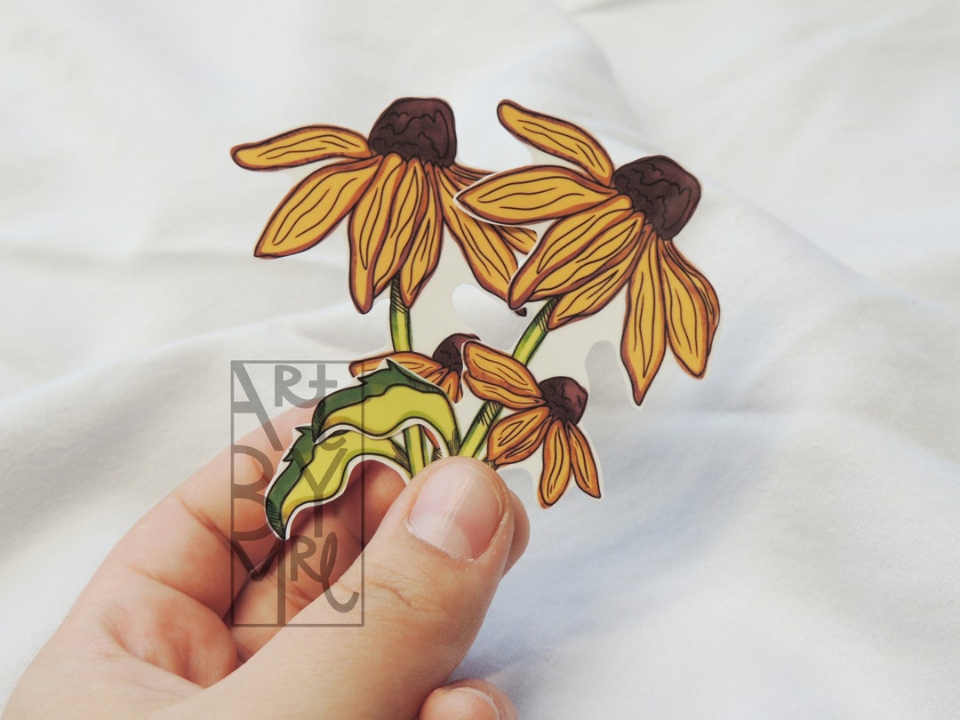 Weatherproof Black-eyed Susan Sticker - Etsy