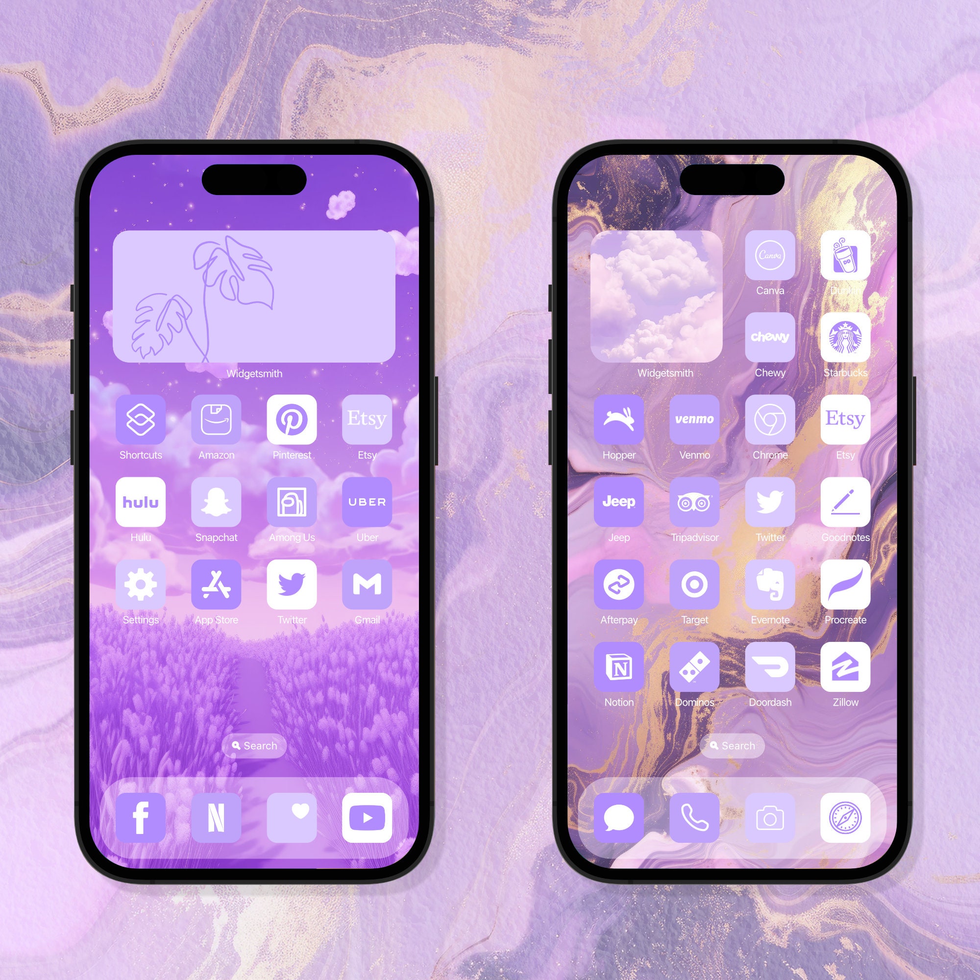 Purple Aesthetic Iphone Icon Set Includes 1000 Icons With - Etsy