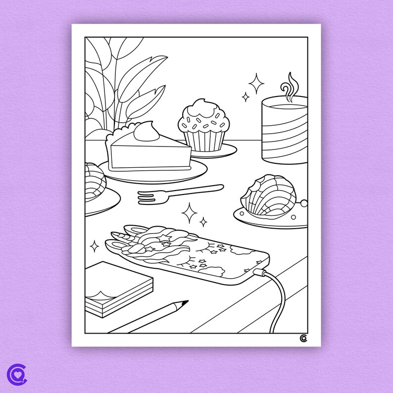 Foodie Frenzy Food Themed Coloring Pages digital Download - Etsy