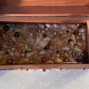 Bedazzled Keepsake Box: Rhinestone & Pearl Pink Waves, Seashell ...