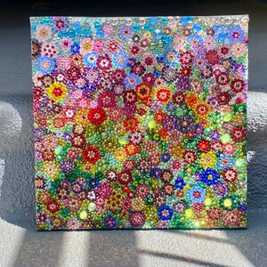 Spring Garden Mosaic / One of a Kind Bedazzled Painting / Ready to Hang ...