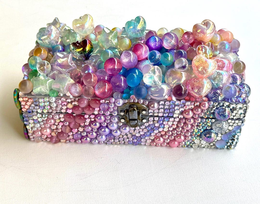 Pastel Rhinestone Keepsake Box: 3D Mosaic Bedazzled Treasure Chest - Etsy