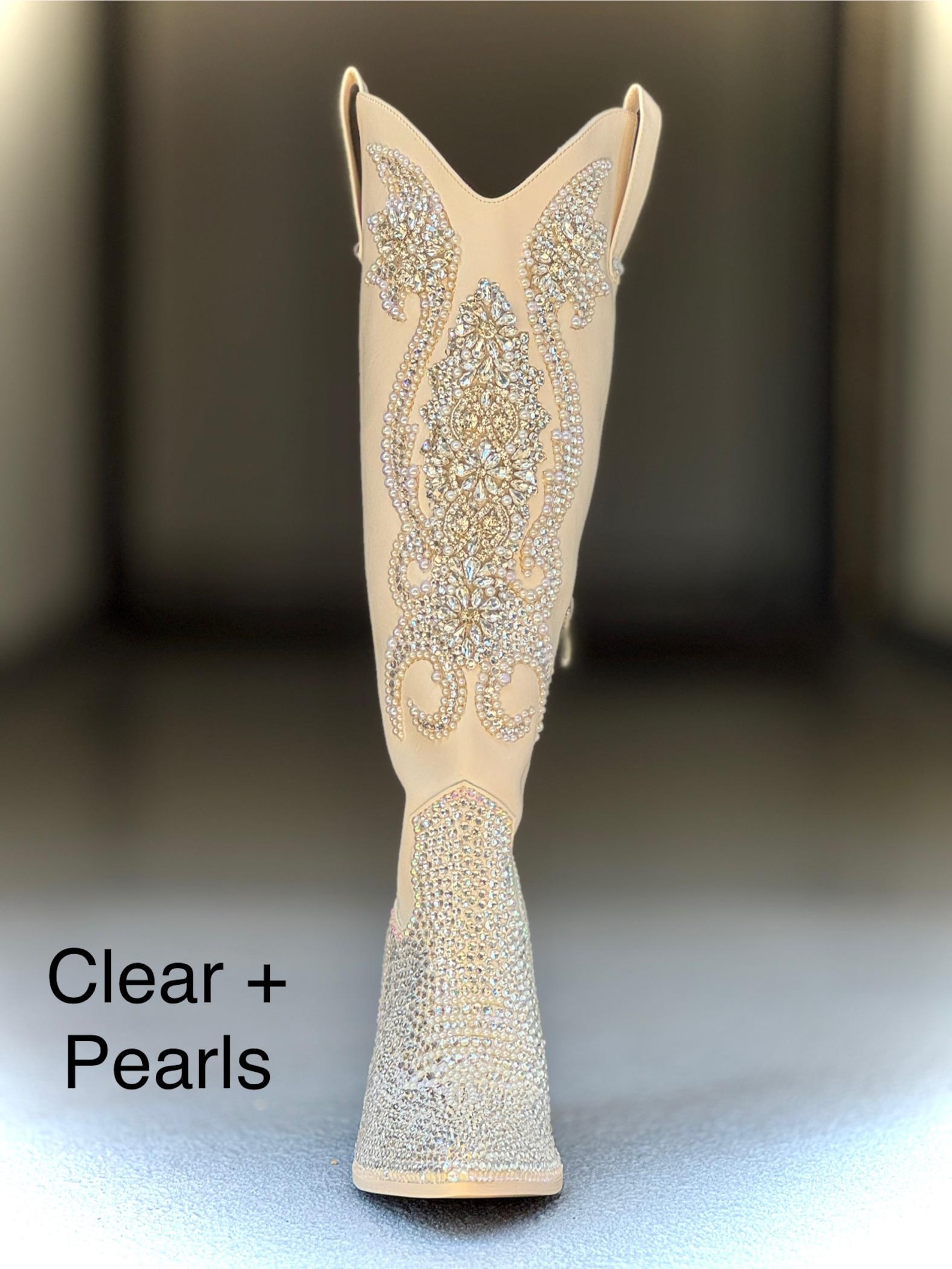 Bedazzled Bridal Cowgirl Boots: Custom Rhinestone & Pearl Western Boots ...