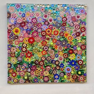 Spring Garden Mosaic / One of a Kind Bedazzled Painting / Ready to Hang ...