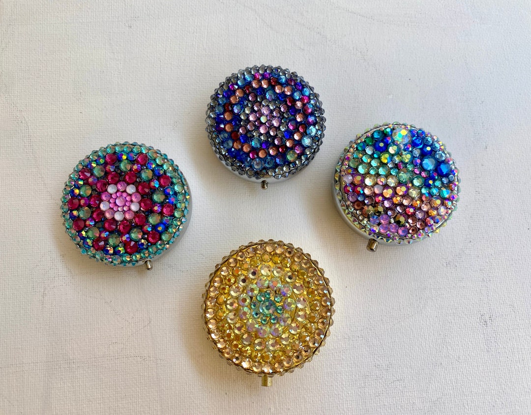 Rhinestone Bedazzled Pill Case: Crystal Stash Box, Get Well Gift - Etsy
