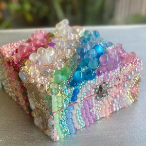 Girl's Fantasy Bedazzled Box /rhinestones, Pearls Mosaic Box ...