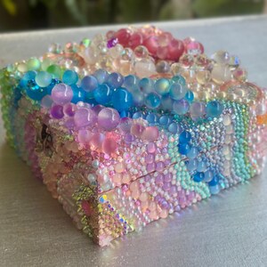 Girl's Fantasy Bedazzled Box /rhinestones, Pearls Mosaic Box ...