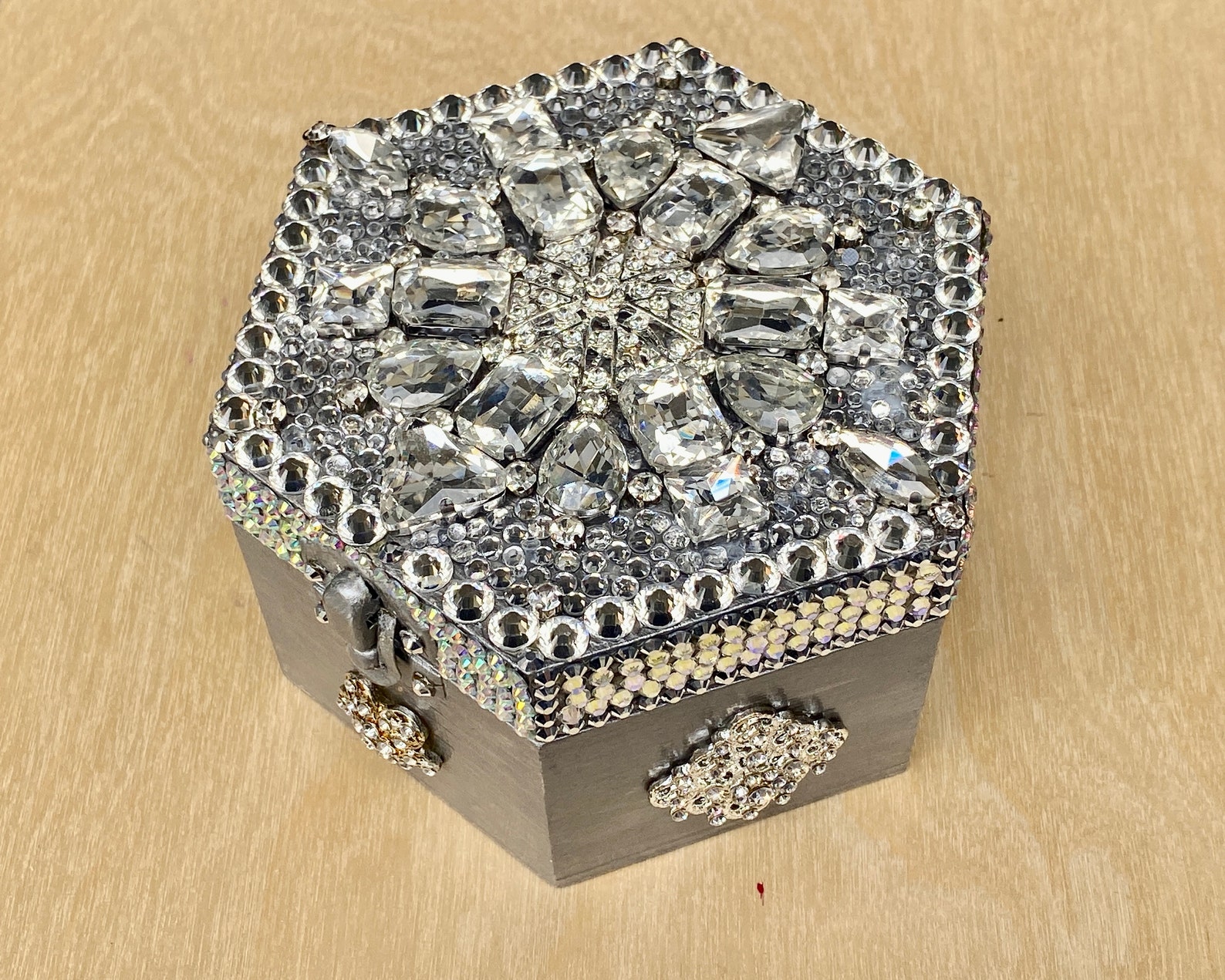 Beautiful Bejeweled Jewelry Box /elegant Silver and Clear - Etsy