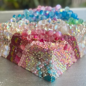 Girl's Fantasy Bedazzled Box /rhinestones, Pearls Mosaic Box ...