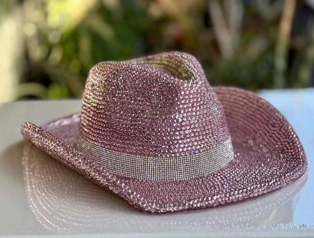 Light Pink Rhinestone Cowgirl Hat: Festival Western Style - Etsy
