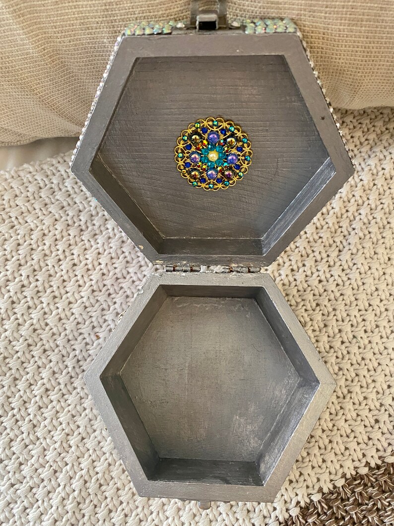 Beautiful Bejeweled Jewelry Box /elegant Silver and Clear - Etsy