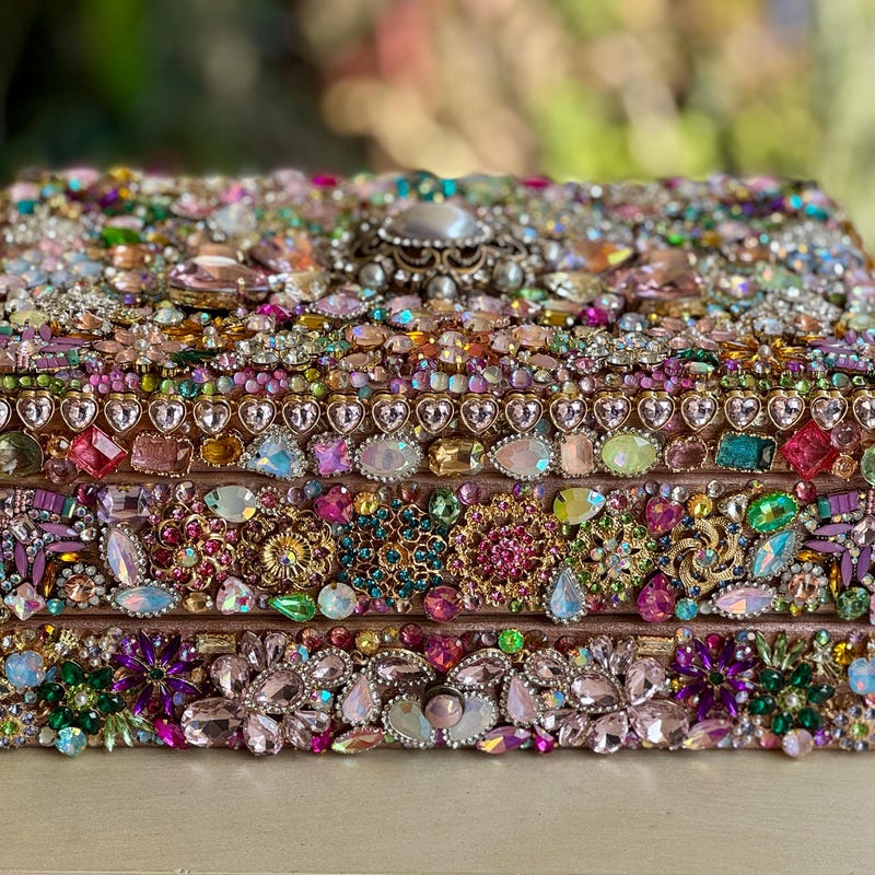 Rhinestone Jewelry Box - Etsy