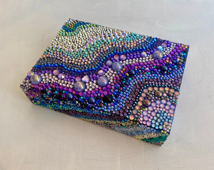 Rhinestone Mosaic Keepsake Box: Bedazzled Faux Pearl Jewelry Box - Etsy