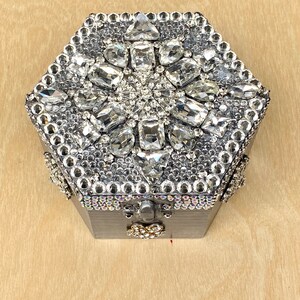Beautiful Bejeweled Jewelry Box /elegant Silver and Clear - Etsy