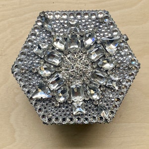 Beautiful Bejeweled Jewelry Box /elegant Silver and Clear - Etsy