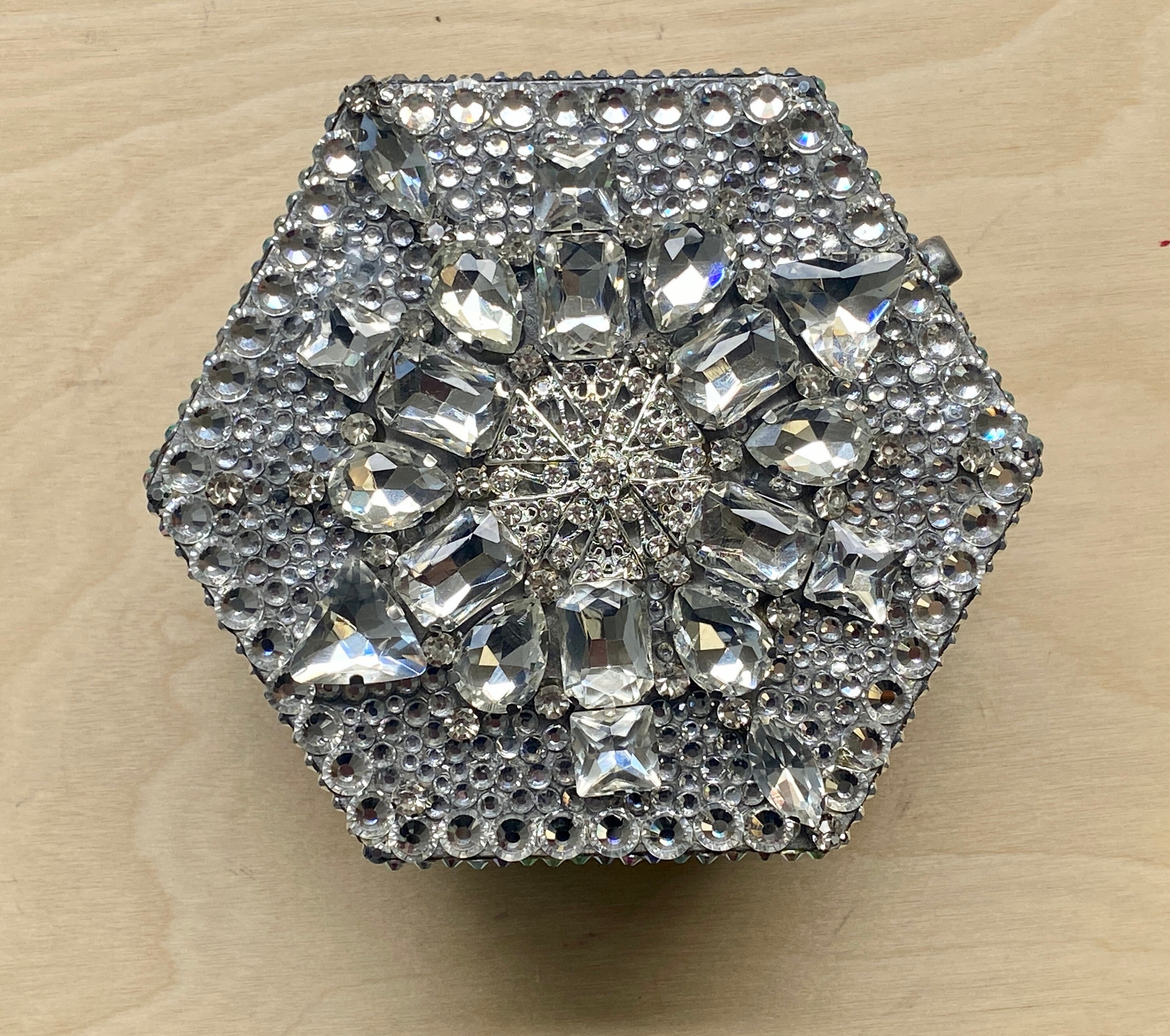 Beautiful Bejeweled Jewelry Box /elegant Silver and Clear - Etsy