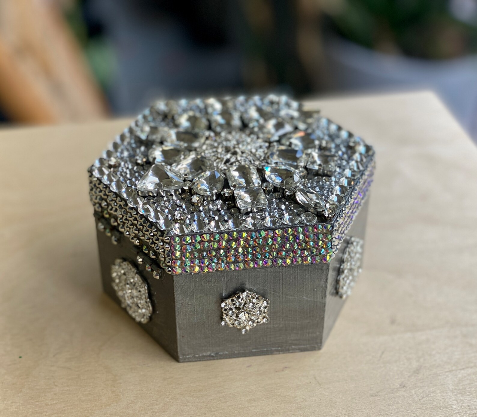 Beautiful Bejeweled Jewelry Box /elegant Silver and Clear - Etsy