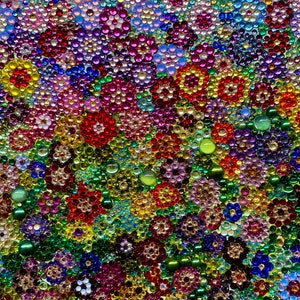 Spring Garden Mosaic / One of a Kind Bedazzled Painting / Ready to Hang ...