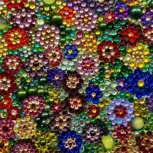 Spring Garden Mosaic / One of a Kind Bedazzled Painting / Ready to Hang ...
