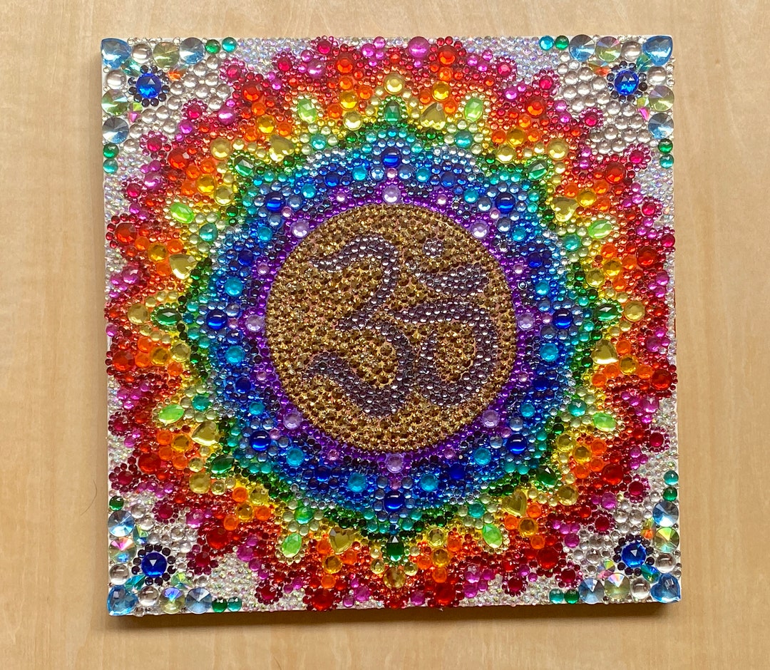 Om Mandala Mosaic Art: Bedazzled Chakra Wall Decor (12" X 12") - Etsy