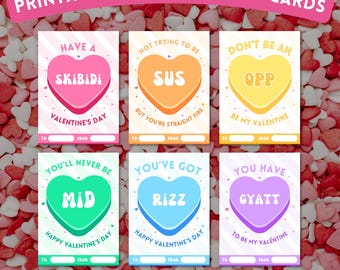 Meme Slang Kids Valentine's Day Cards, Funny Printable Classroom ...
