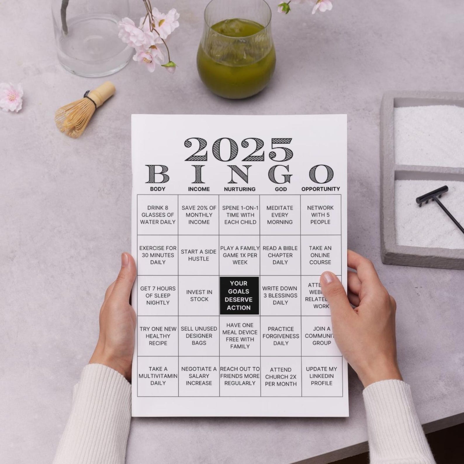 2025 Printable Vision Board Bingo Card, New Year Bingo, 2025 New Year ...