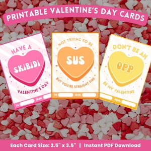 Slang Valentine's Day Cards for Kids, Gen Z Alpha Teen Tween Printable ...